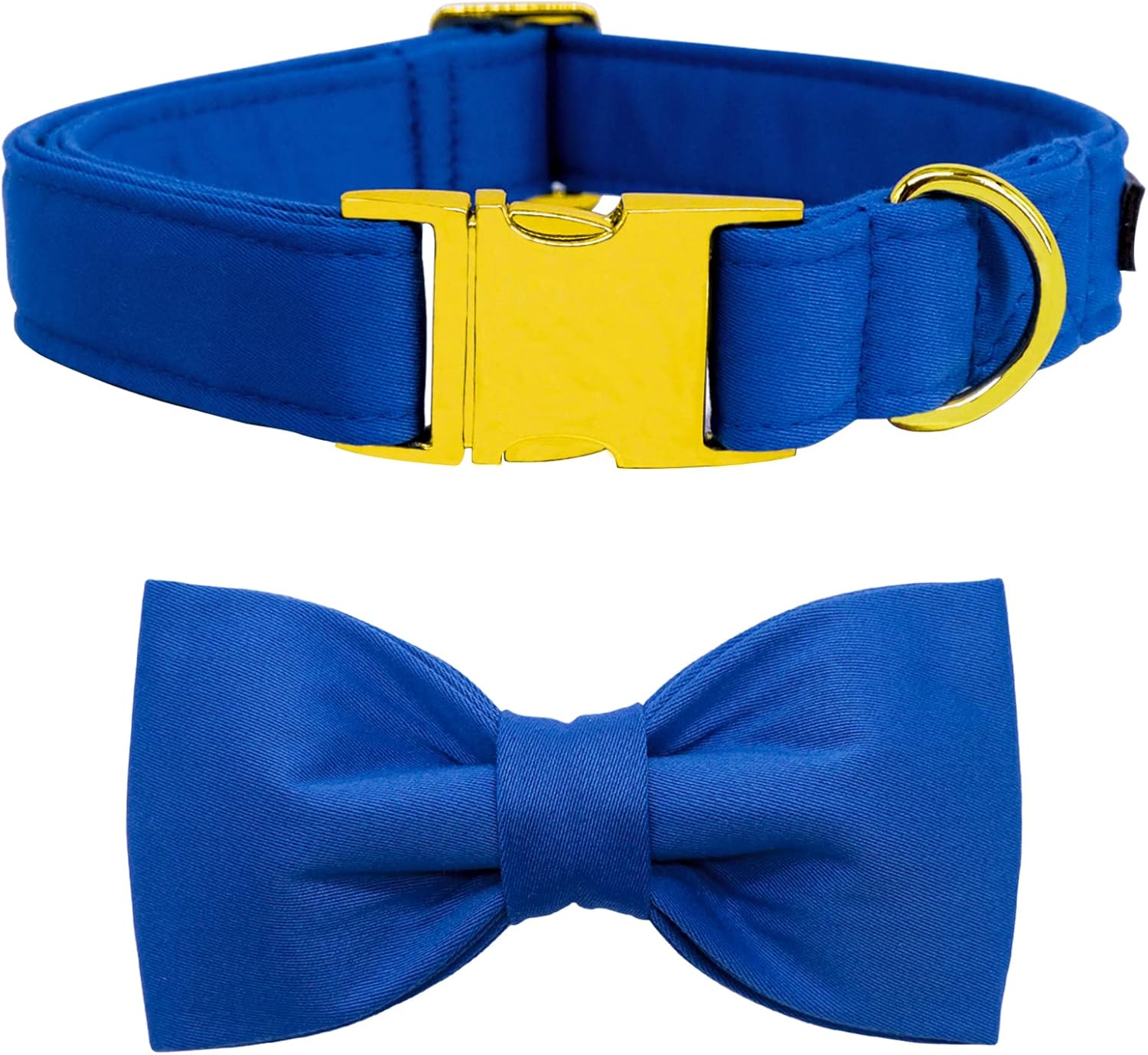 Amazon.com : Maca Bates Blue Dog Collar with Bow Tie for Dogs Solid ...