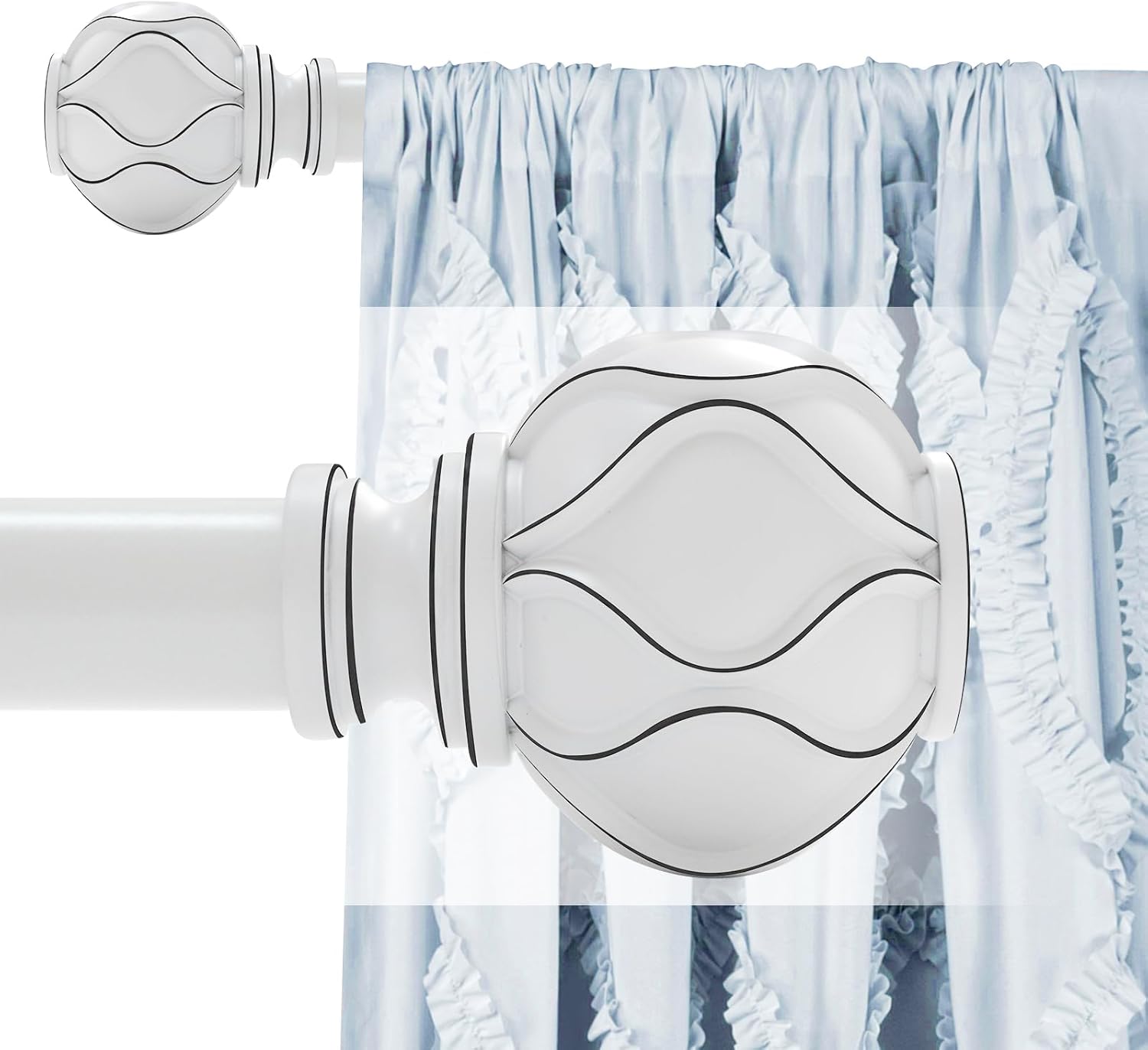 Amazon.com: EQURROY White Curtain Rods for Windows 48 to 84 Inch,1 Inch ...