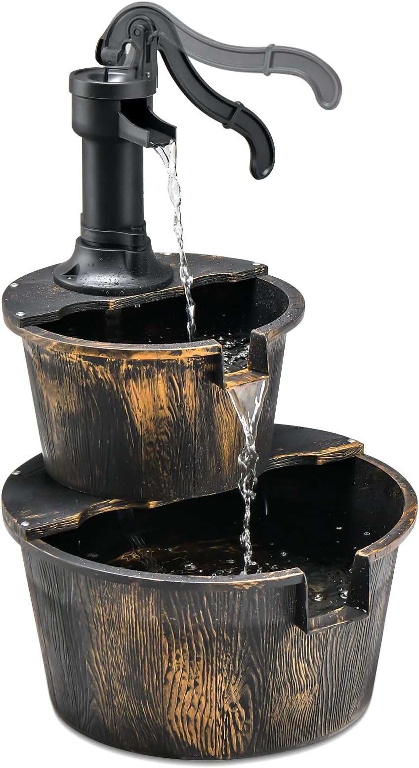 Holz Design Springbrunnen DSB1 für Balkon Terrasse Garten ...