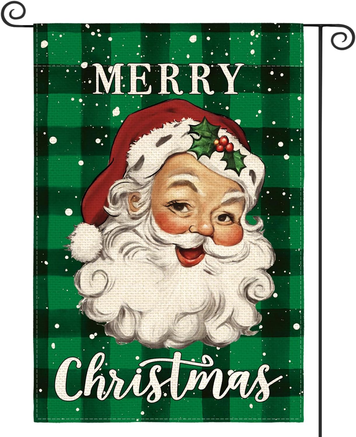 Amazon.com : Merry Christmas Santa Claus Garden Yard Flags 12x18 Double ...