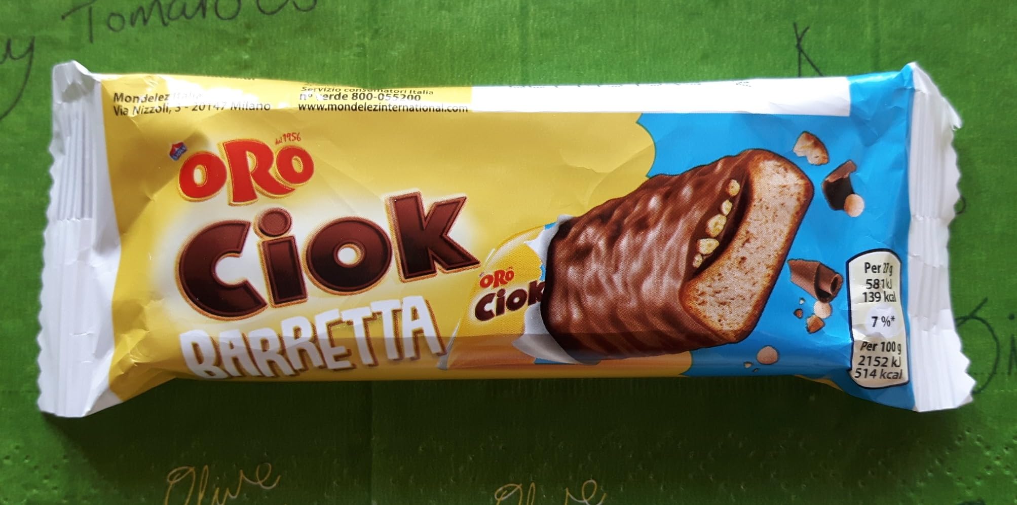 Oro Ciok Barretta, Biscotto Fragrante Coperto di Cioccolato al Latte e ...