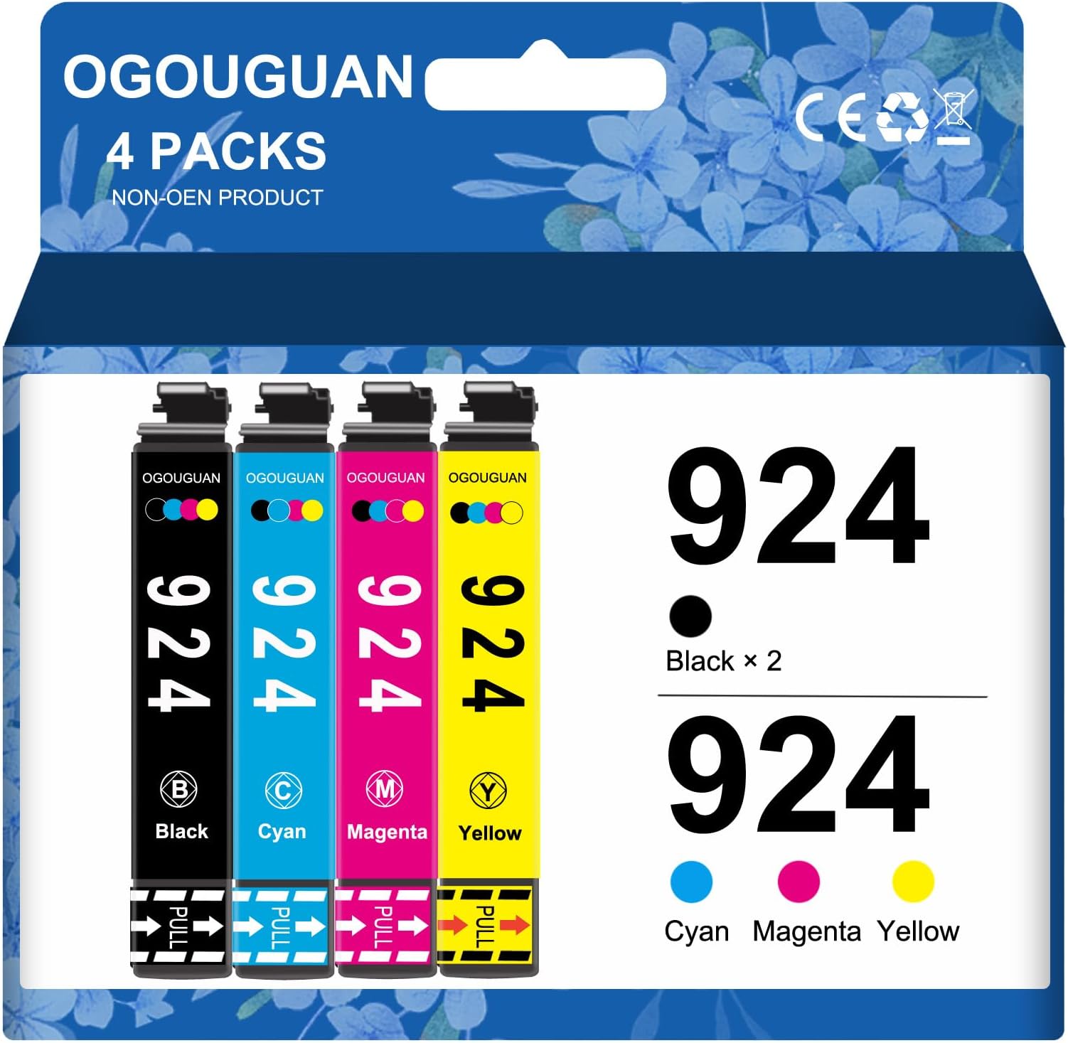 HP 924 Pack de 4 Cartouches d’Encre Authentiques CMJN : Amazon.fr ...