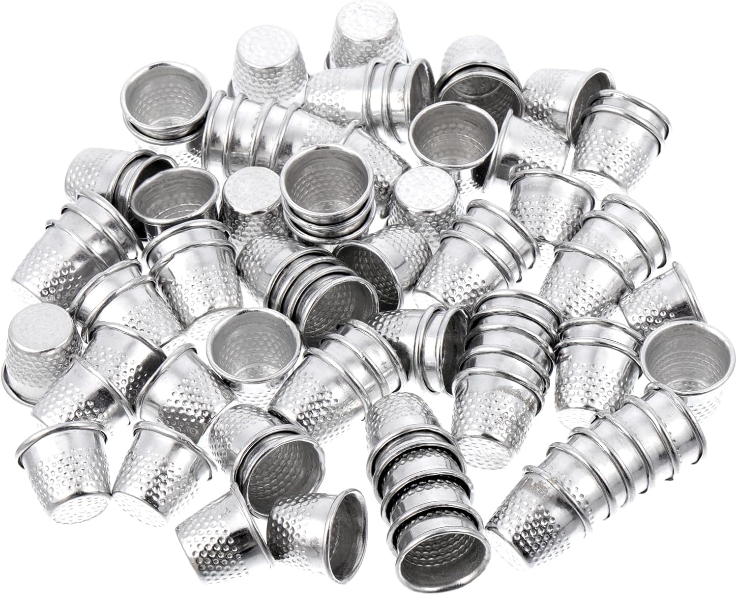Amazon.com: 80Pcs Silver Thimbles for Hand Sewing Metal Sewing Thimbles ...