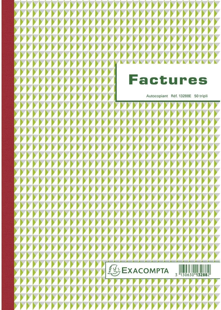 EXACOMPTA Lot de 5 Manifolds FACTURE 297 x 210 mm 50 Feuillets Tripli ...