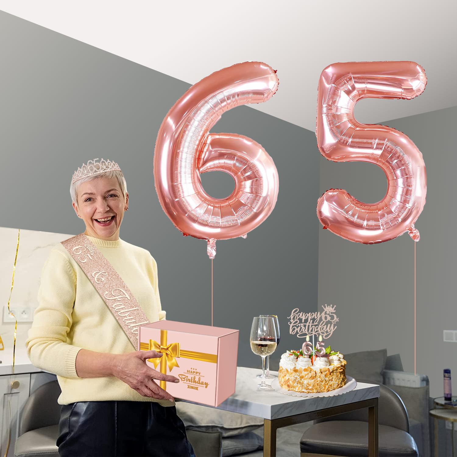 Snapklik.com : 65th Birthday Decorations For Women, Including 65th ...