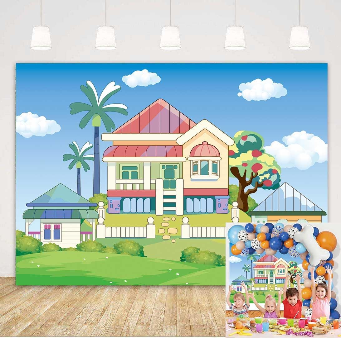 Generic Blue Dog Backdrop Cartoon Photography Background Cute Sky ...