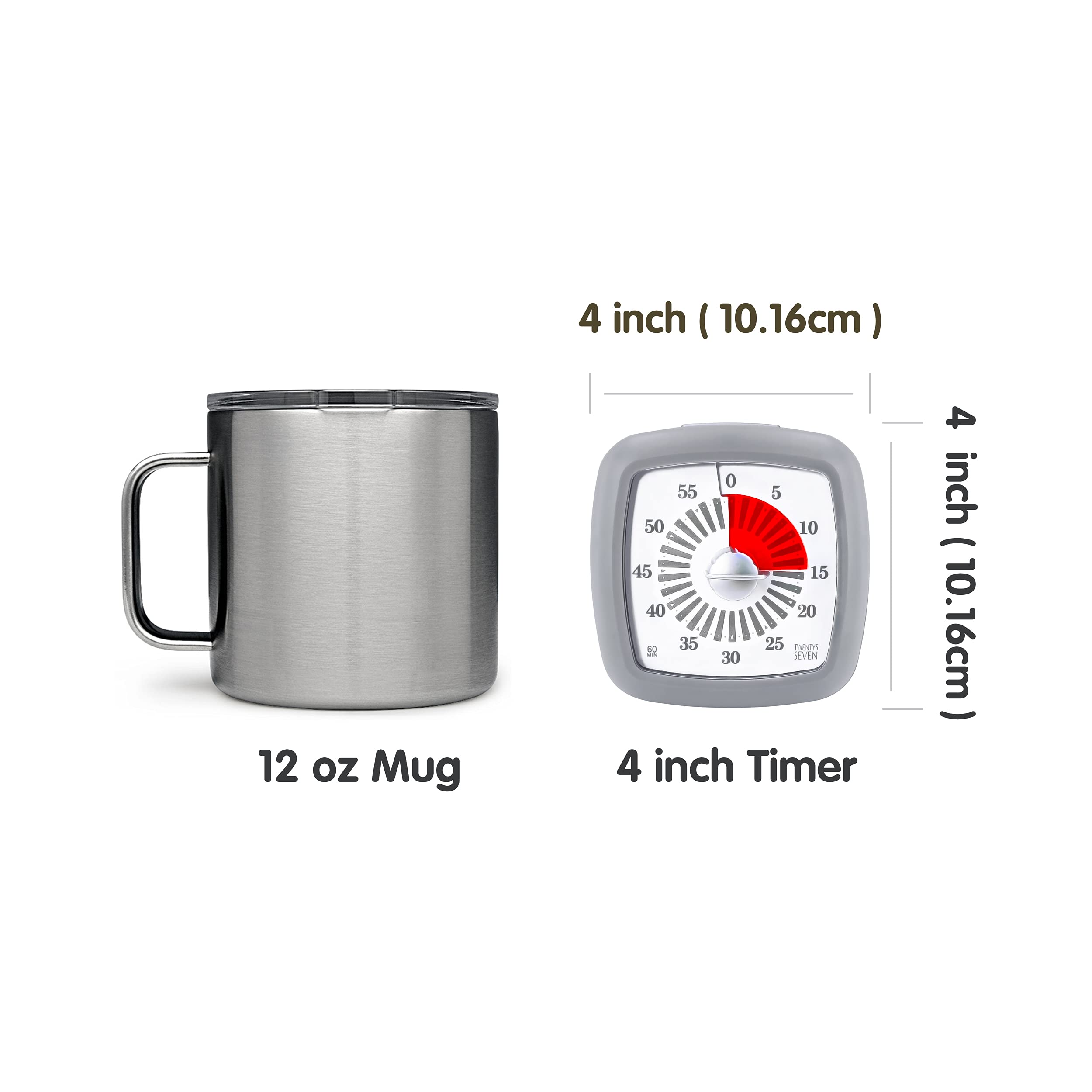 TWENTY5 SEVEN Countdown Timer 4 inch with Alarm Stop Button. 60 Minute ...