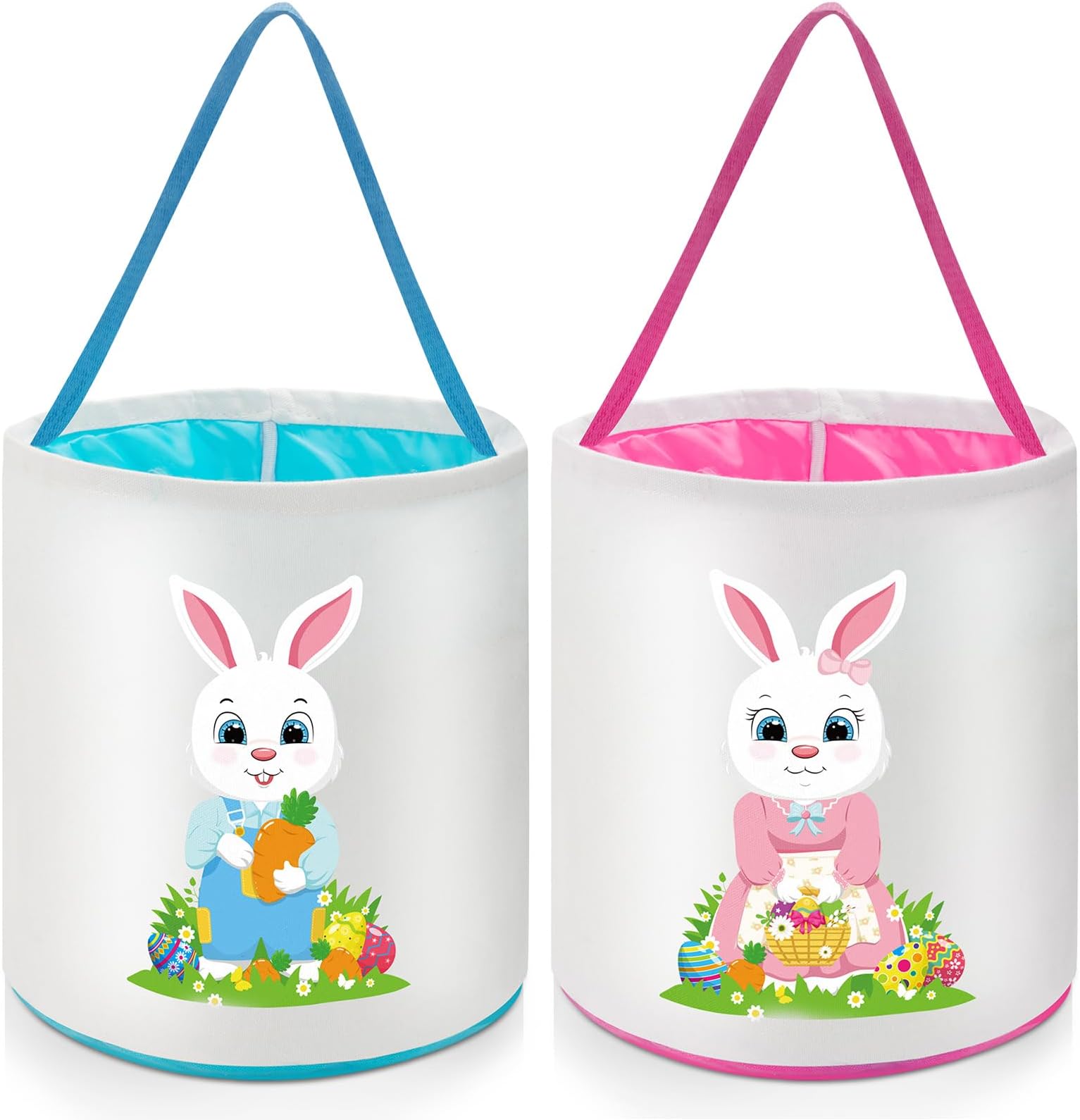 Amazon.com : Capoda 2 Pcs Easter Bunny Basket Bags Easter Canvas Bunny ...