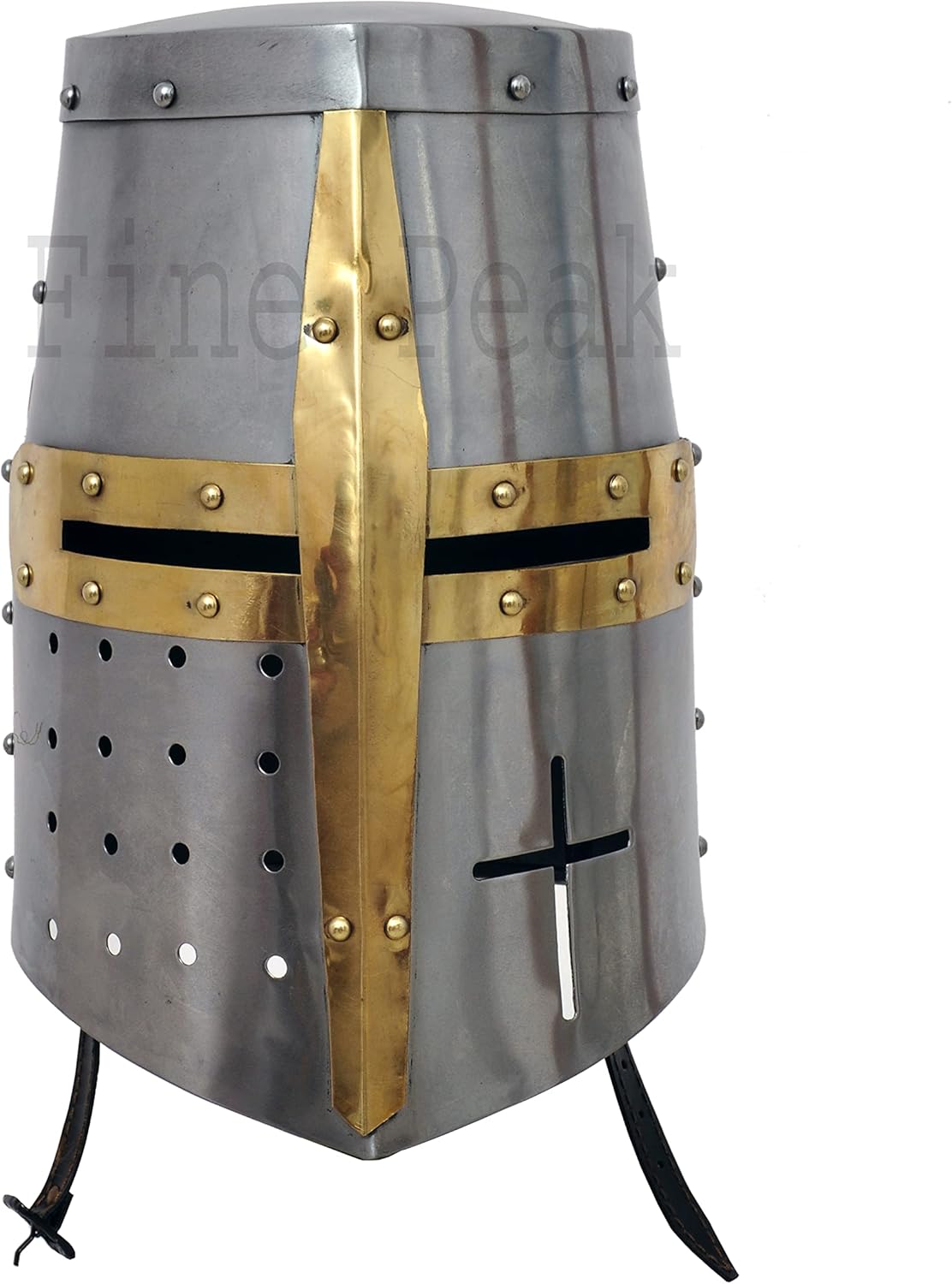 Amazon.com: Fine Peak Medieval Templar Crusader Knight Armor Helmet ...