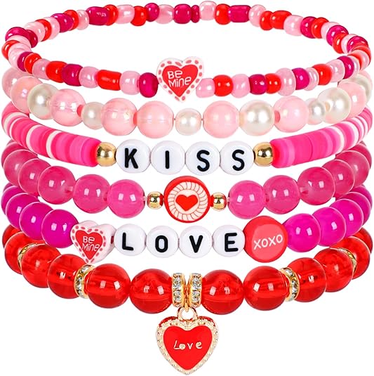 Amazon.com: JULMELON Valentine’s Day Bracelets, 6 Pcs Mother's Day ...