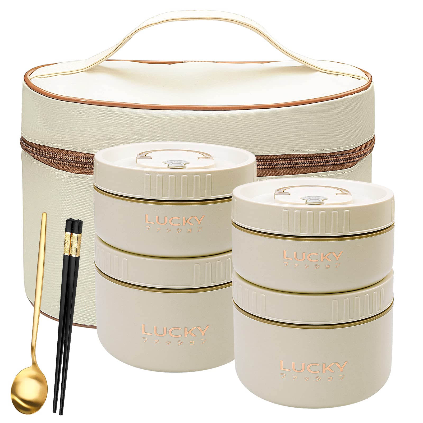 LANSKYWARE Portable Insulated Lunch Containers, Stainless Steel Bento ...