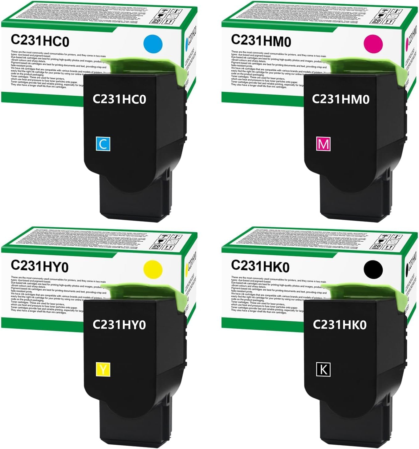 Amazon.com: High Yield C2325 Toner Cartridges C231 Remanufactured ...