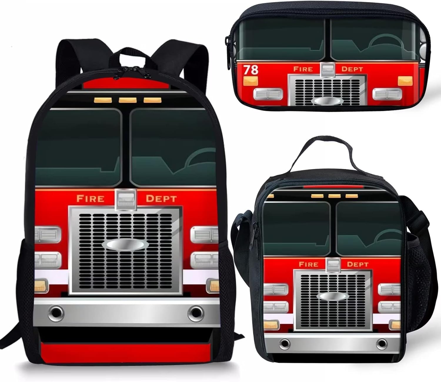 Amazon.com | Howanight Fire Fighting Truck Bag for School Kids Boys ...