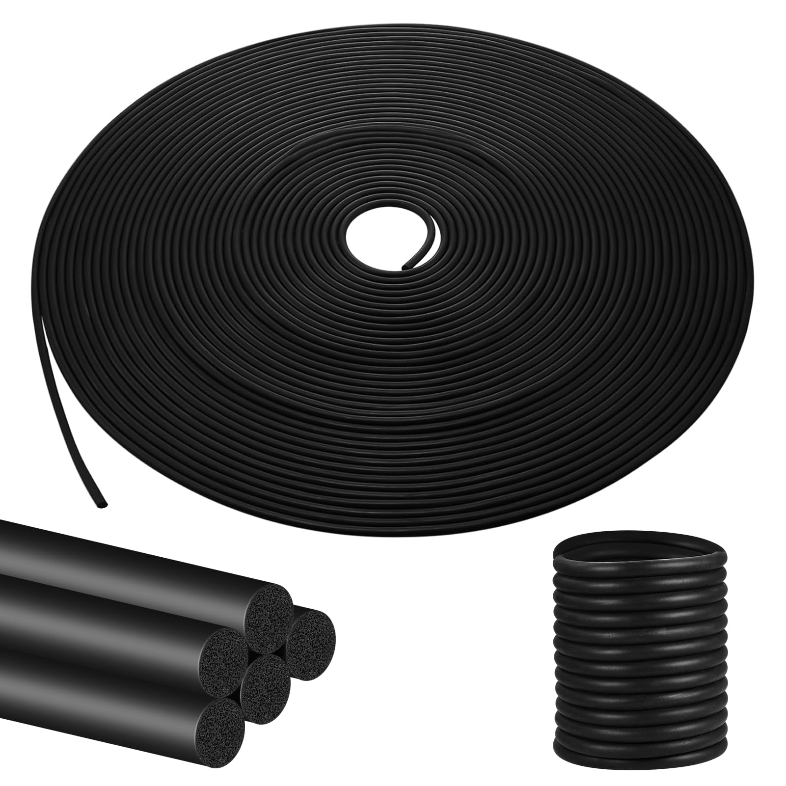 Teodute Backer Rod,1/4" x 100 ft Black Foam Rubber Caulk Saver for Gaps ...