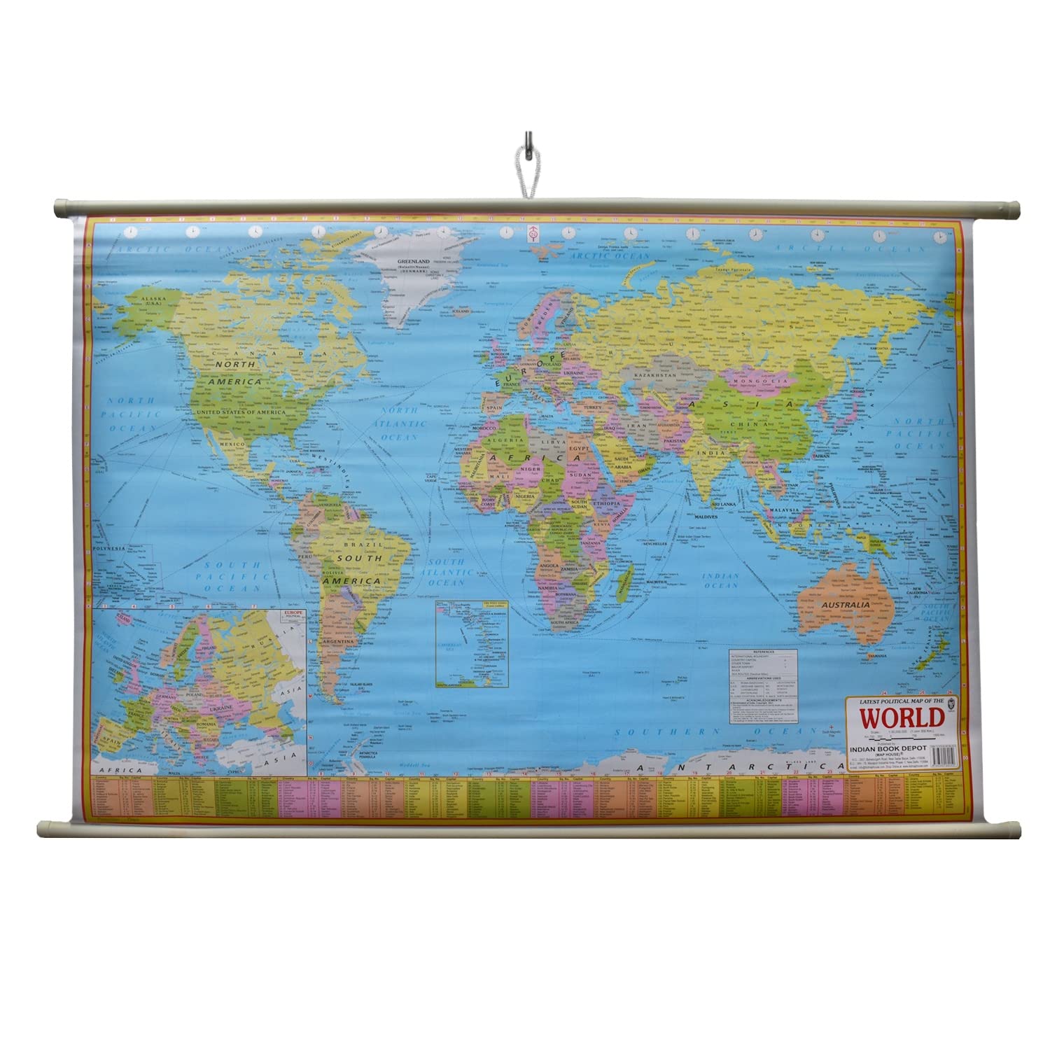 World Political Map Laminated Wall Chart Size 70x104 Cm Perfect ...