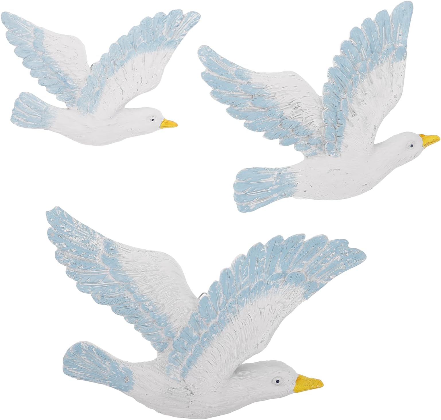 Amazon.com: HEALLILY Beach Decor 3pcs Flying Seagull Wall Art Resin ...