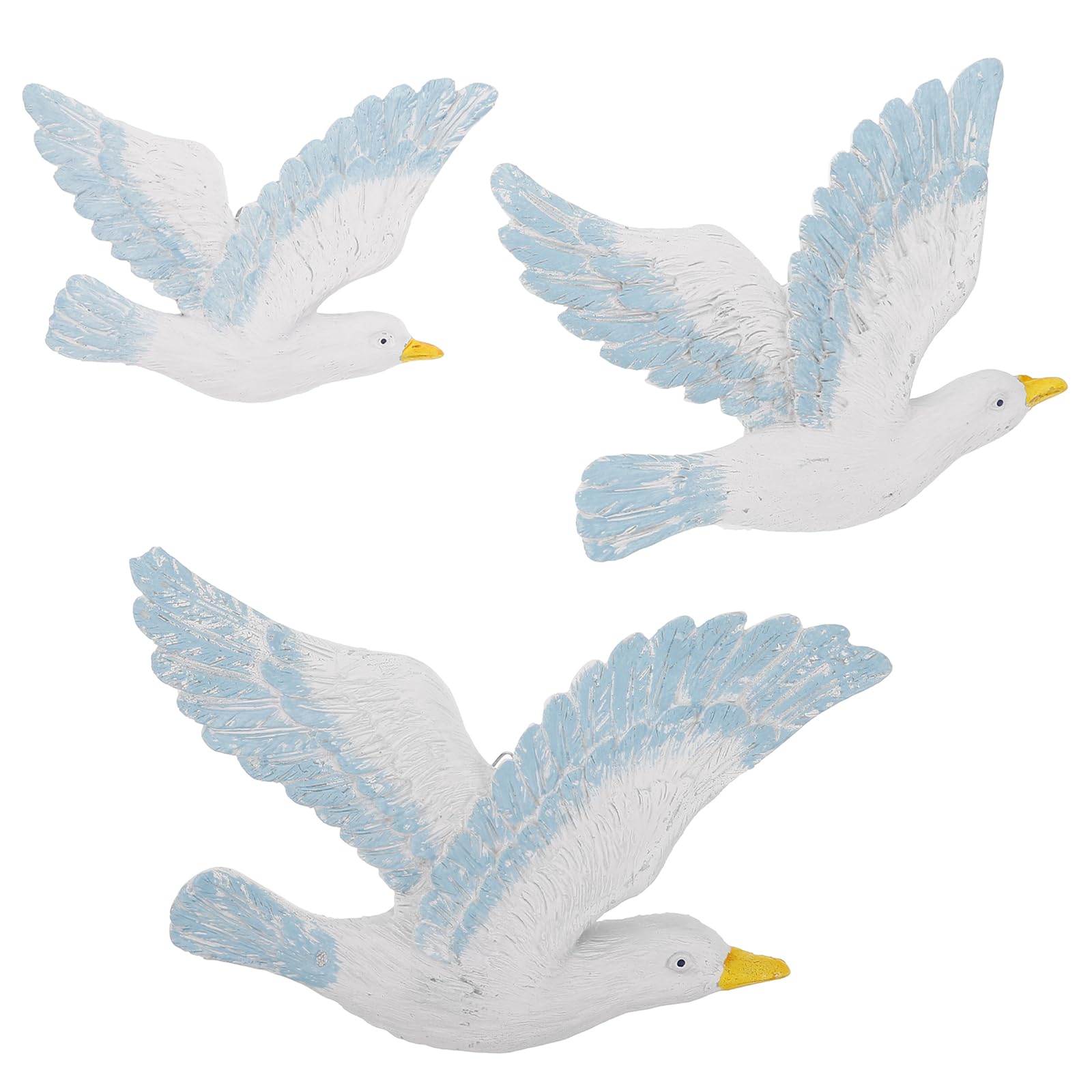Amazon.com: HEALLILY Beach Decor 3pcs Wall Art Resin Seagulls Sea Birds ...