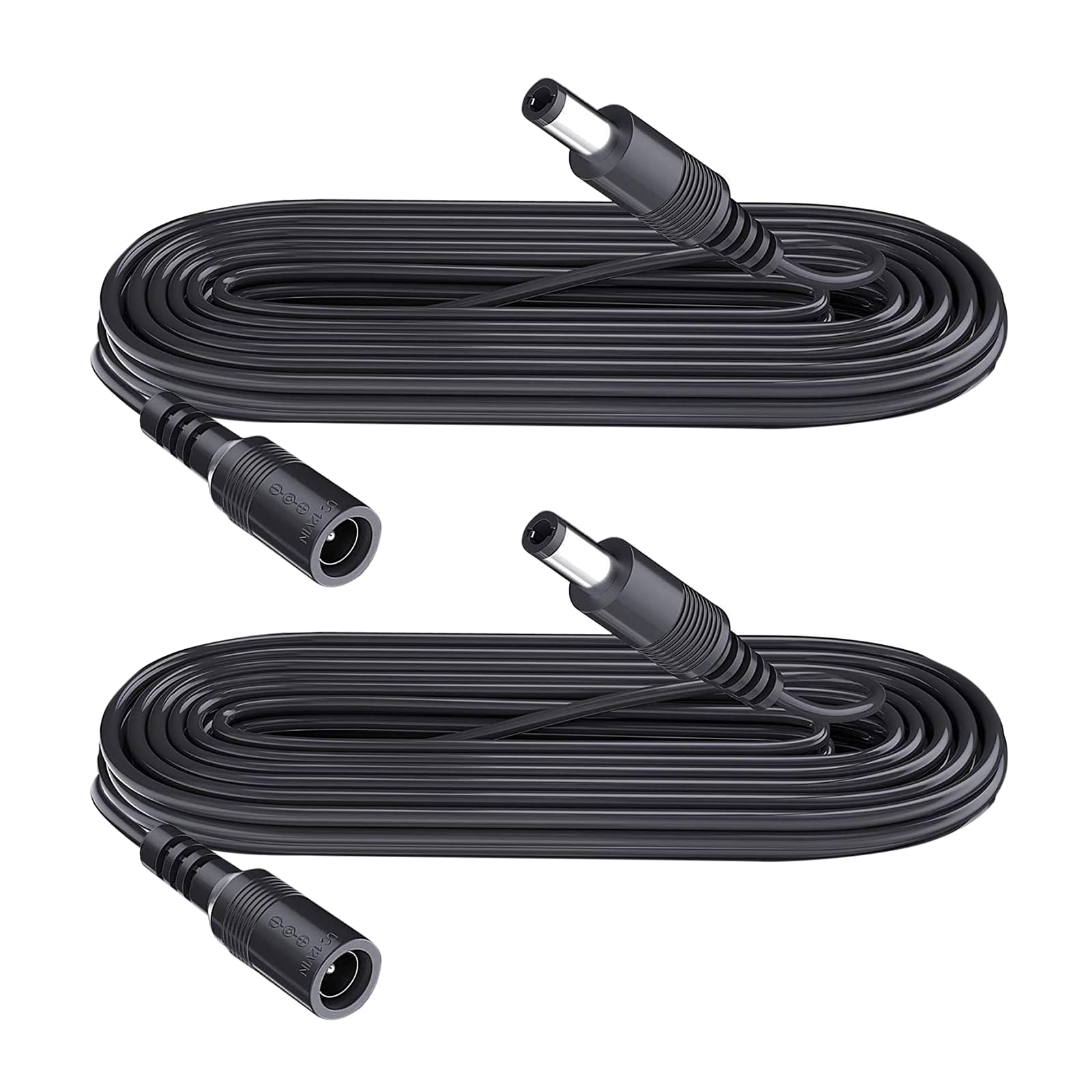 2-Pack 2m DC Power Extension Cable, Plug 5.5mm x 2.1mm, Male to Female ...