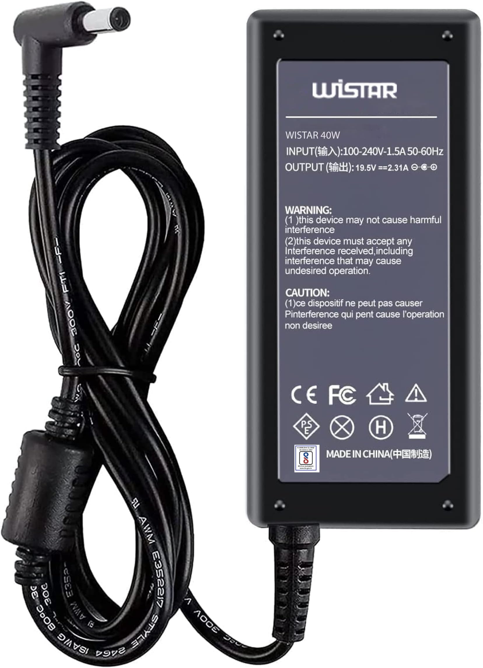 WISTAR 45W Replacement AC Adapter Charger for Dell Inspiron 15 3000 ...