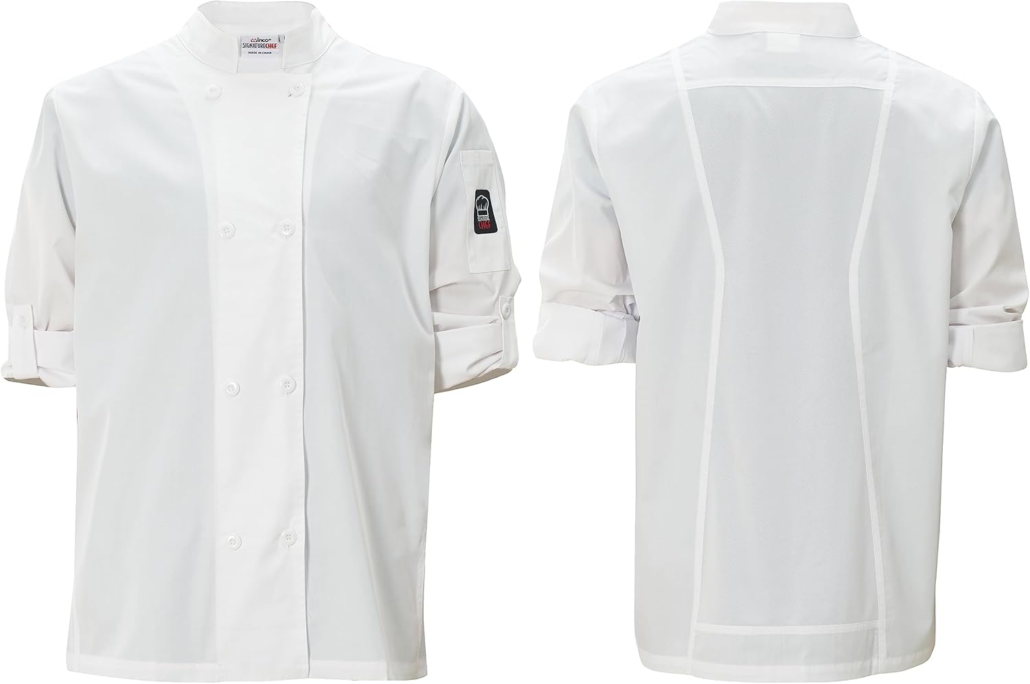 Amazon.com: Winco UNF-12W3XL Unisex Ventilated Chef Jacket with Roll ...