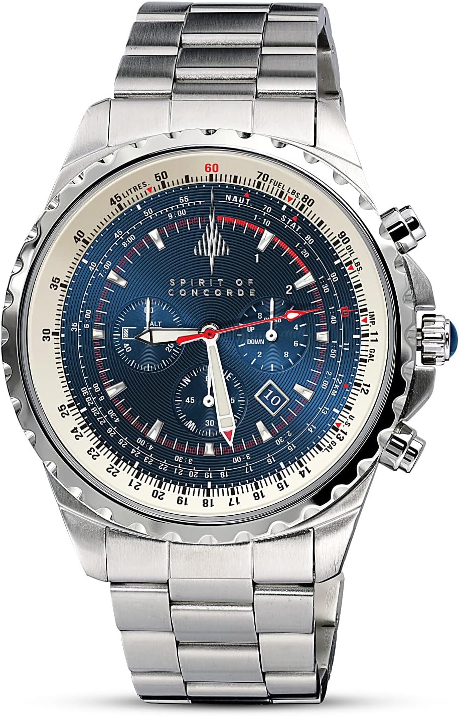 The Spirit of Concorde Stainless Steel Chronograph Watch Featuring The ...