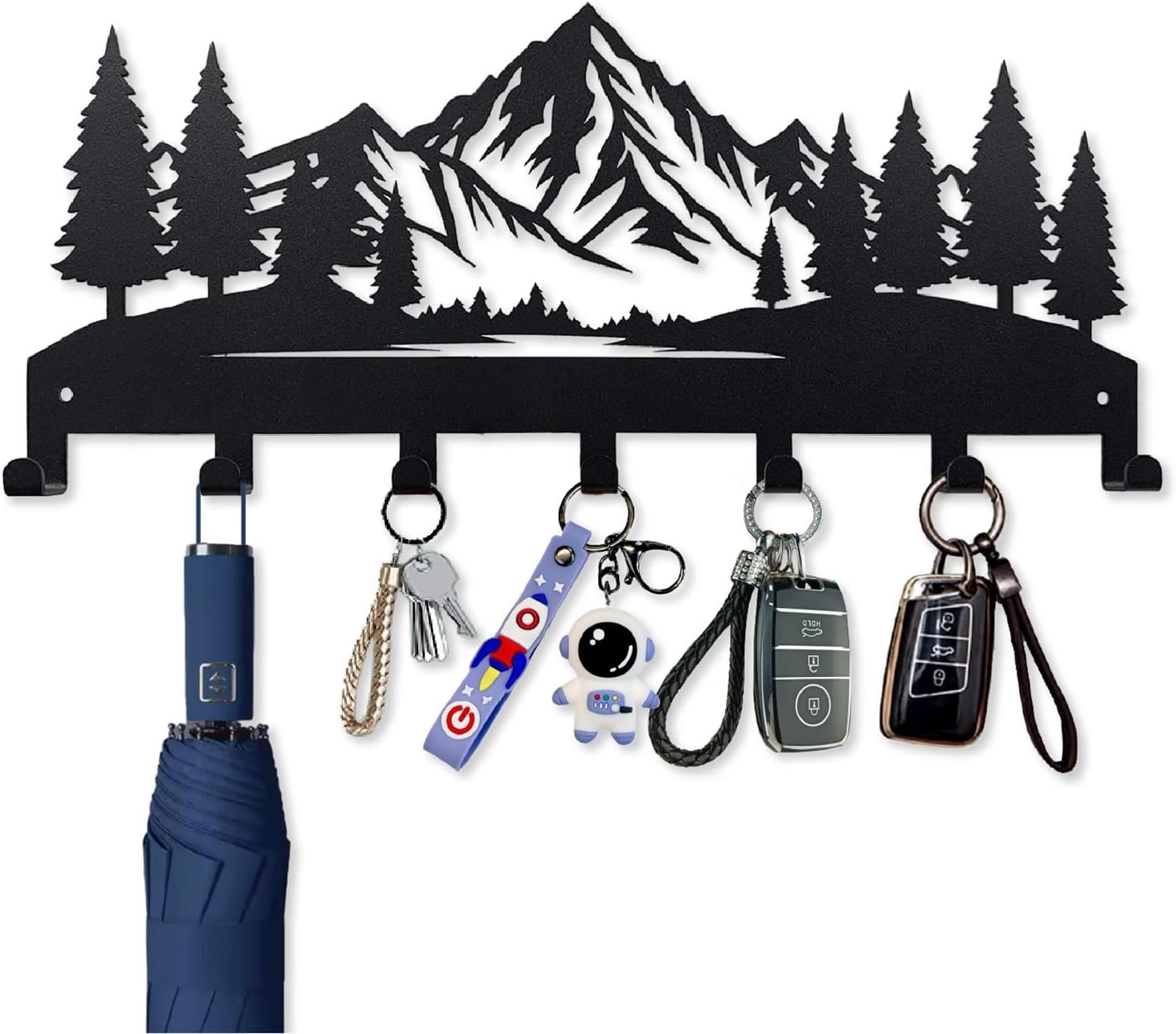 Amazon.com: Wall Mounted Key Rack | Metal Key Rack Hook Organizer ...