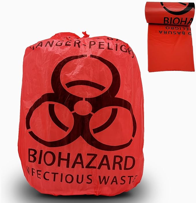 Amazon.com: 100pcs Red Biohazard Waste Bags 24.4in Medical Grade, Safe ...