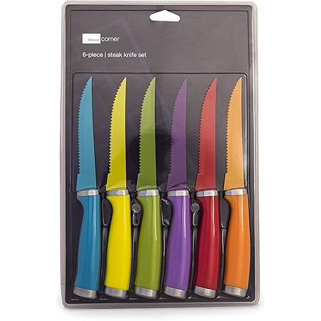 Amazon.com: Domestic Corner - 6 Piece Steak Knife Set - Stainless Steel ...