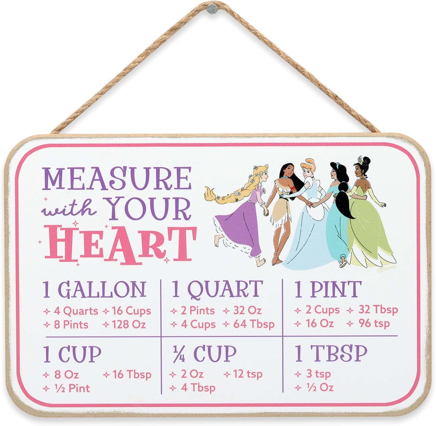 Amazon.com: Disney Princess Hanging Wood Measuring Sign - Cute Kitchen ...