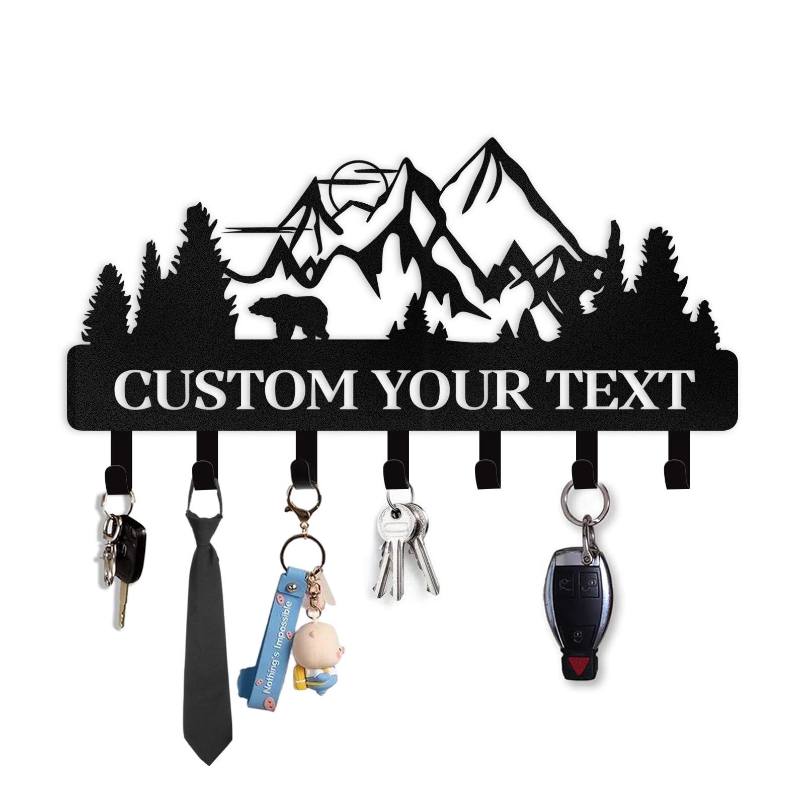 Amazon.com: Personalized Metal Key Holder for Wall | Custom Name Bear ...