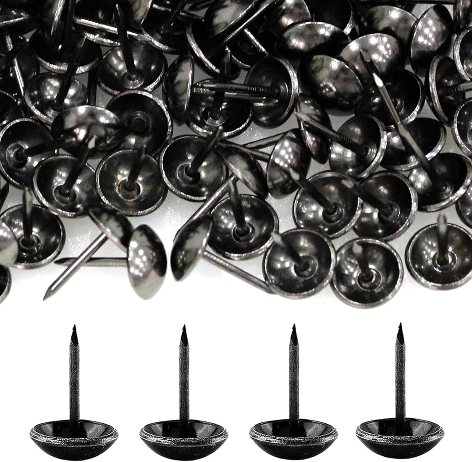 500 Pcs Upholstery Tacks, Black Decorative Thumb Tacks, Furniture Push ...