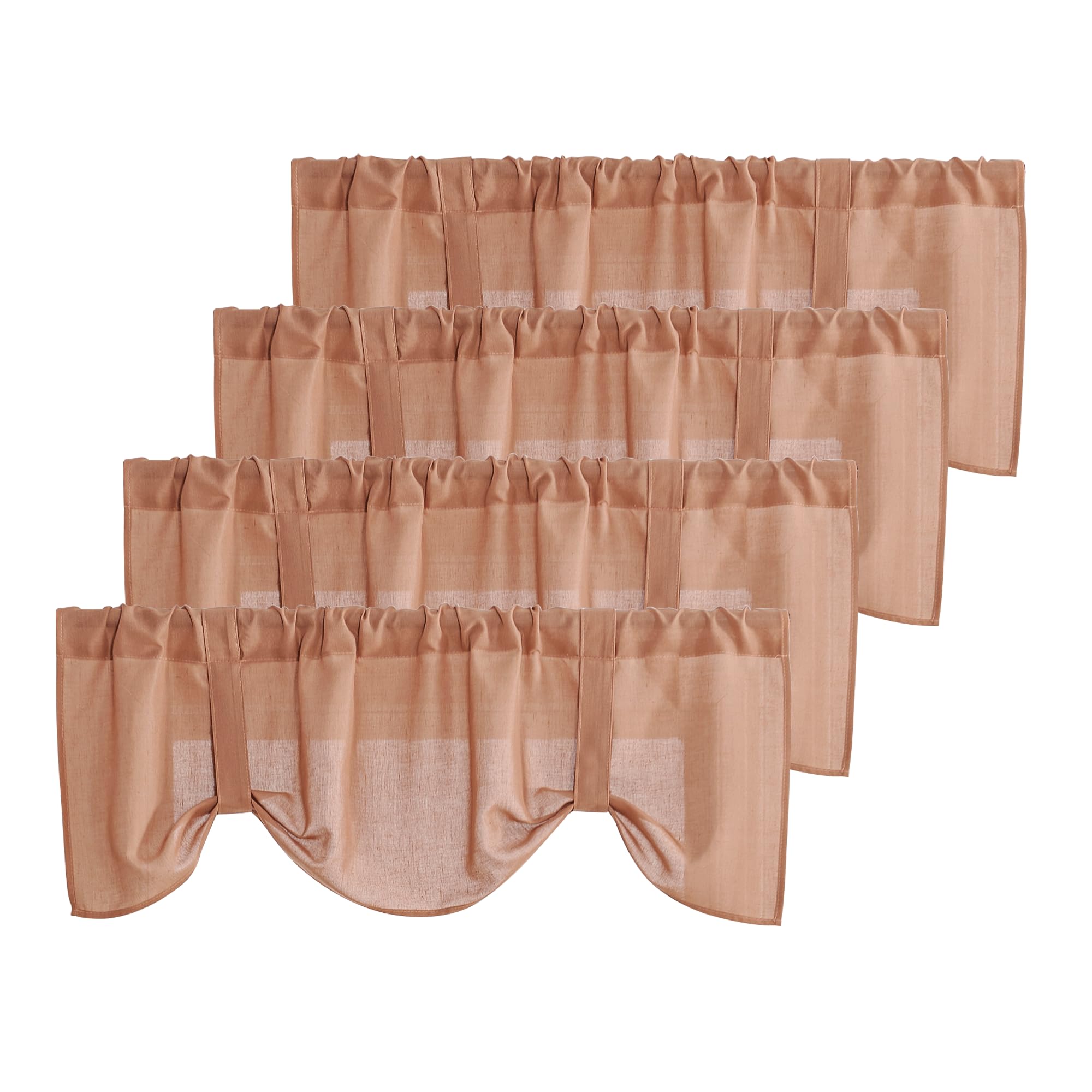 Amazon.com: NICETOWN Window Toppers Valances - Linen Sheer Valances ...