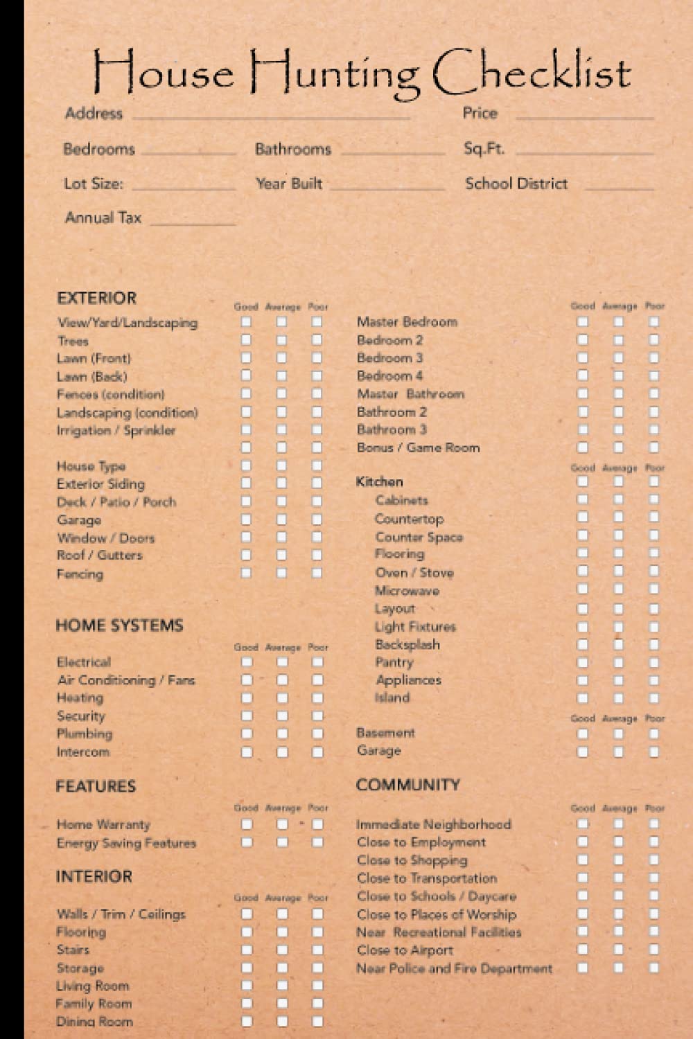 House Hunting Checklist: Home Buyer's Planner and Checklist Notebook ...