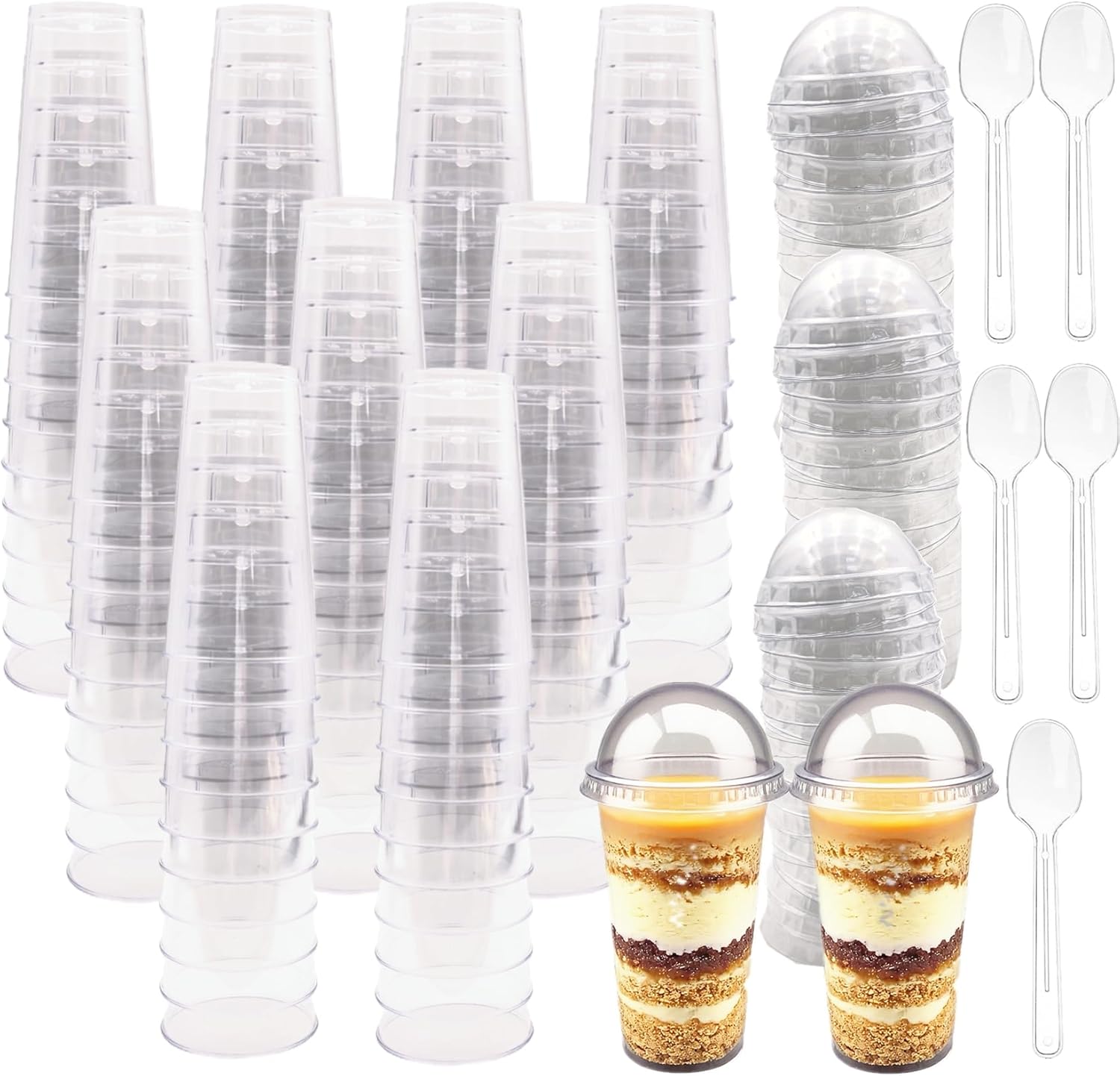 Amazon.com: LyyGuanYoo 120 Pack 3Oz Mini Dessert Cups with Dome Lids ...