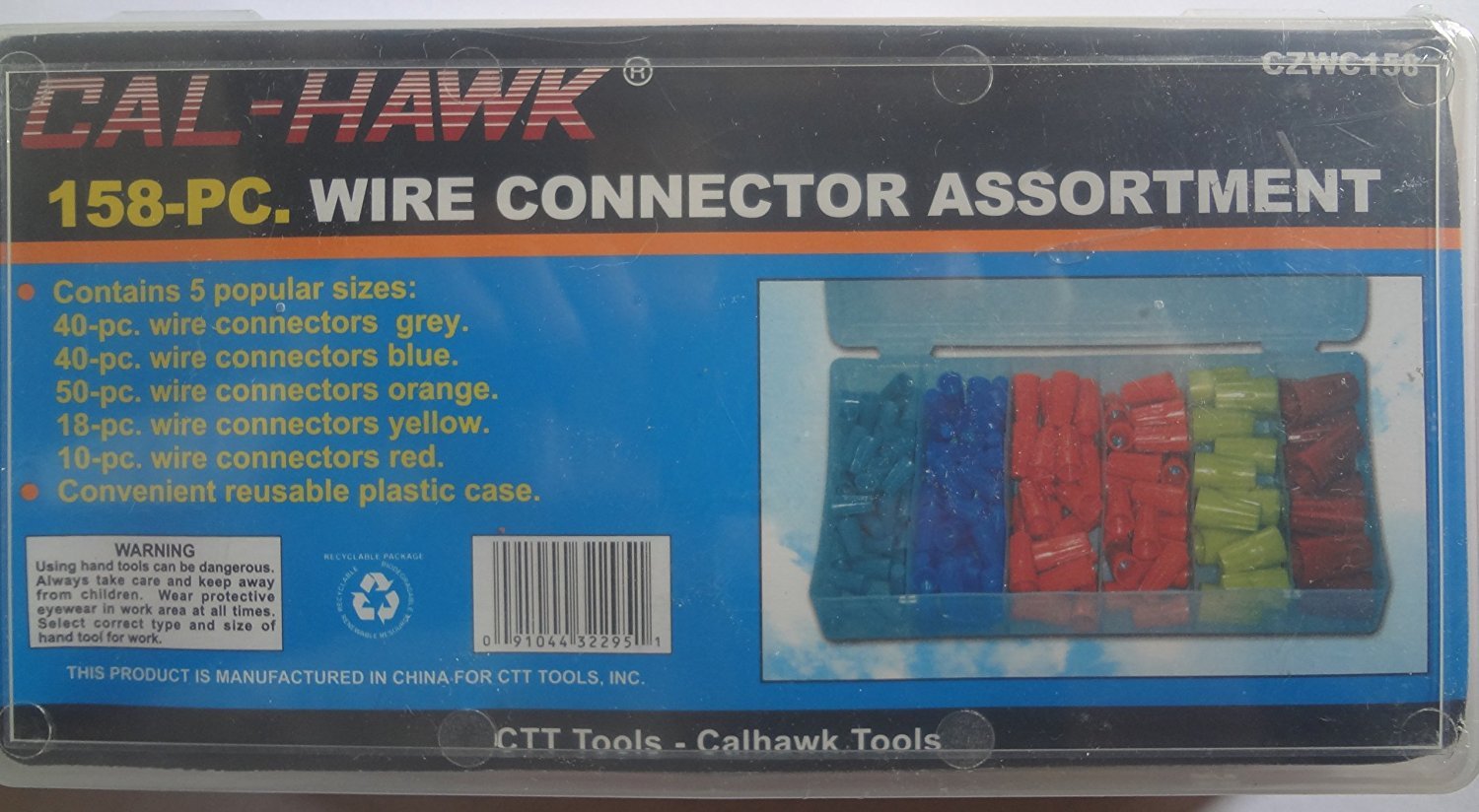 Amazon.com: Cal-hawk Wire Connectors - 158 Pieces, with Plastic Storage ...