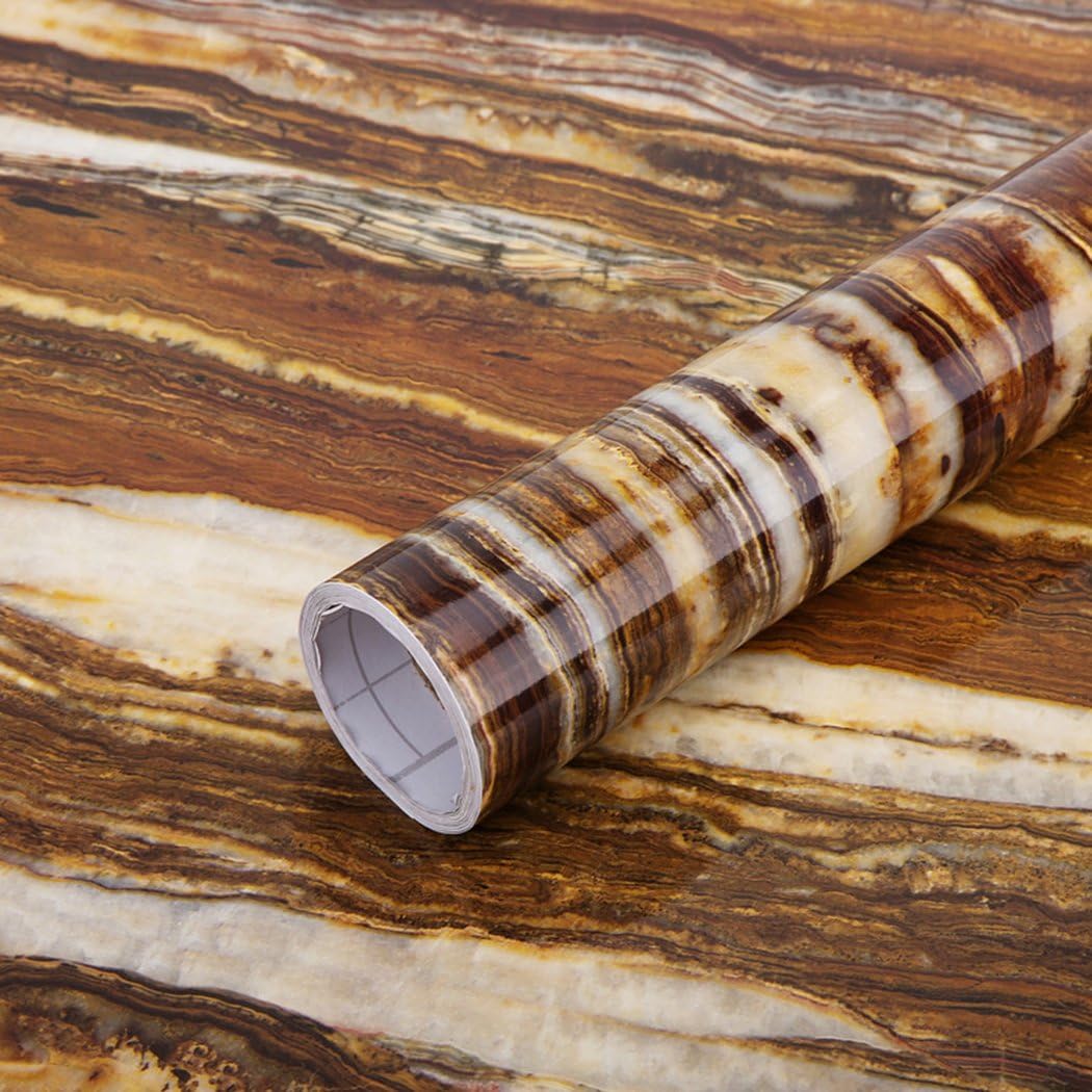 Amazon.com - GLOW4U Glossy Vinyl Marble Wall Paper for Kitchen ...