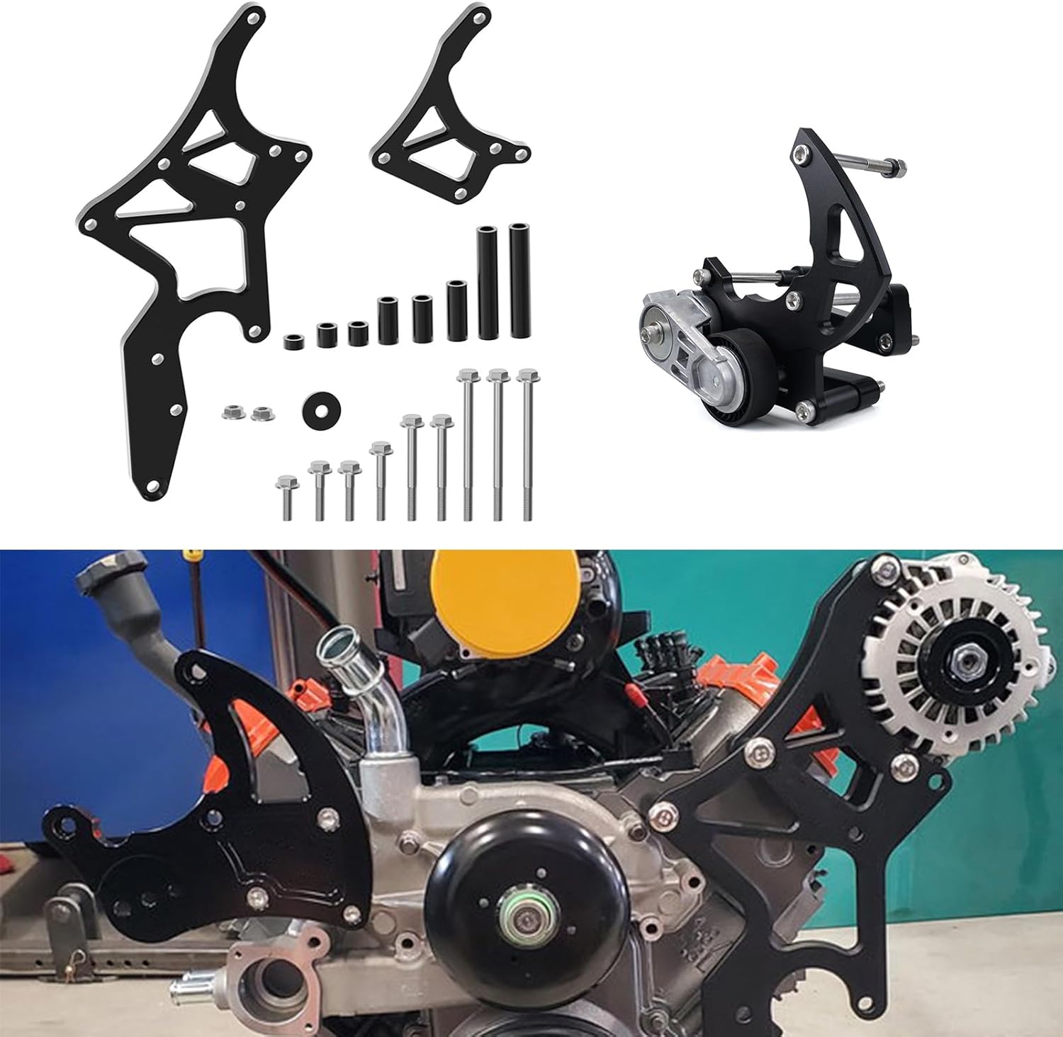 Amazon.com: Bevinsee LS Swap R4 AC Compressor High Mount Bracket ...