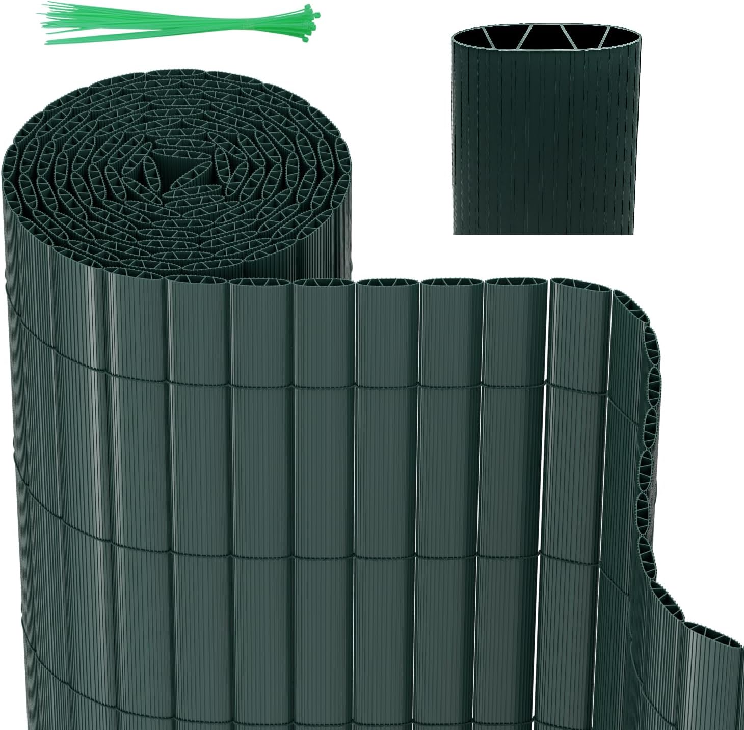 Herrselsam PVC Privacy Screen Mat, Privacy Fence with Cable Ties ...