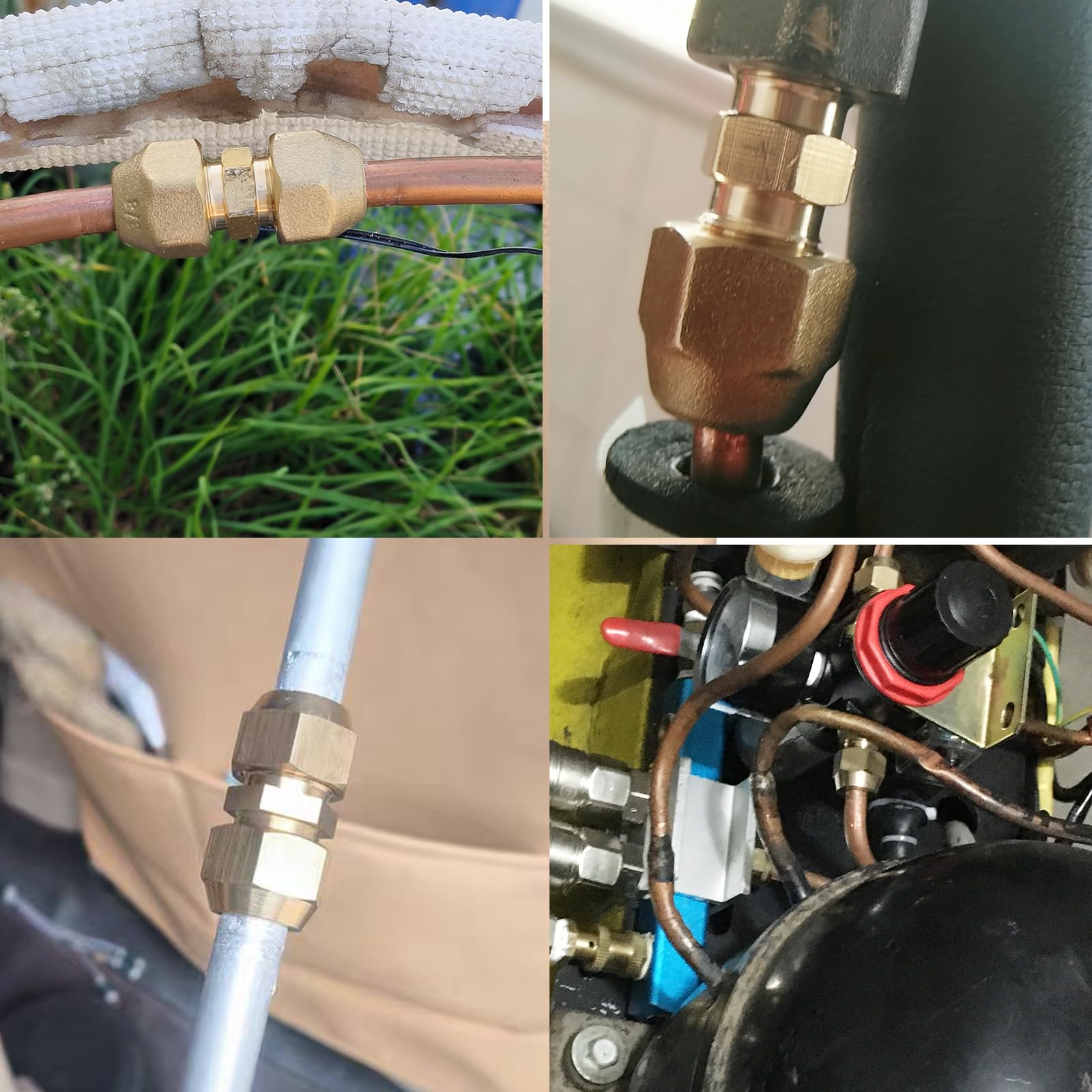 Snapklik.com : ChillWaves Brass Flare Tube Fittings, SAE 45 Degree 3/8 ...