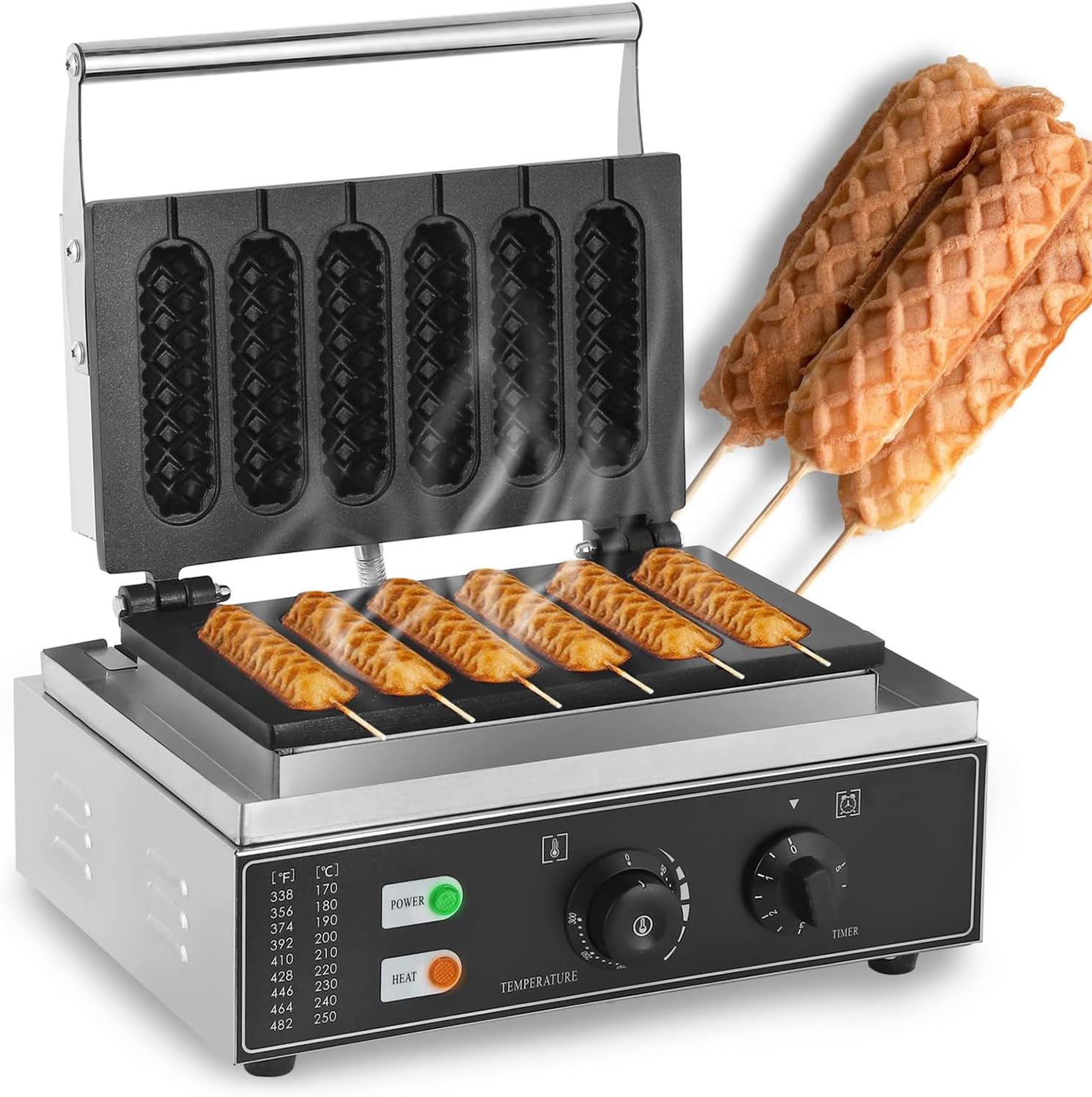 Commercial French Hot Dog Waffle Maker Iron Machine 1550W Electric ...