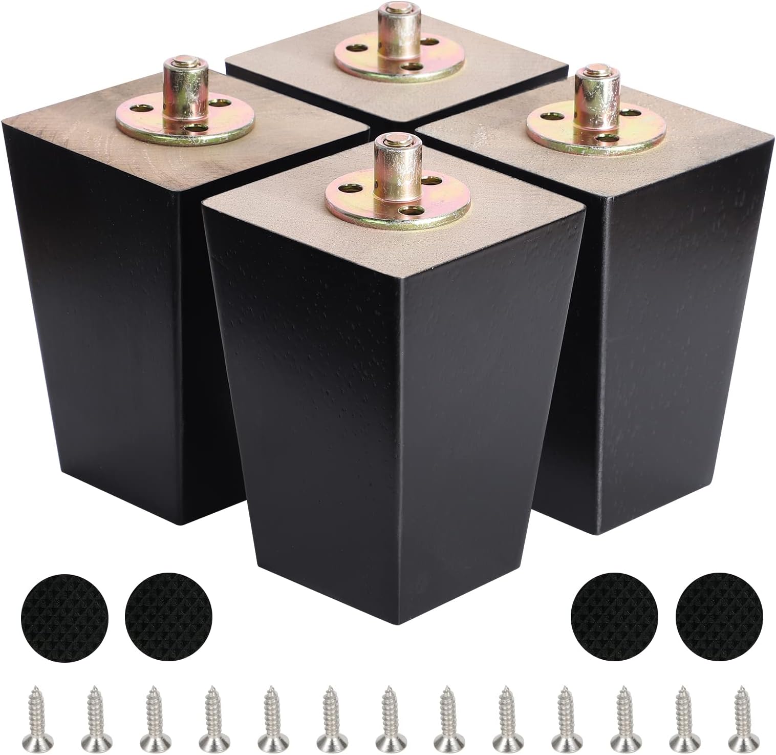 Amazon.com: 5" Tall Leg Walnut Tapered Threaded Bolt Sofa/Couch/Chair ...