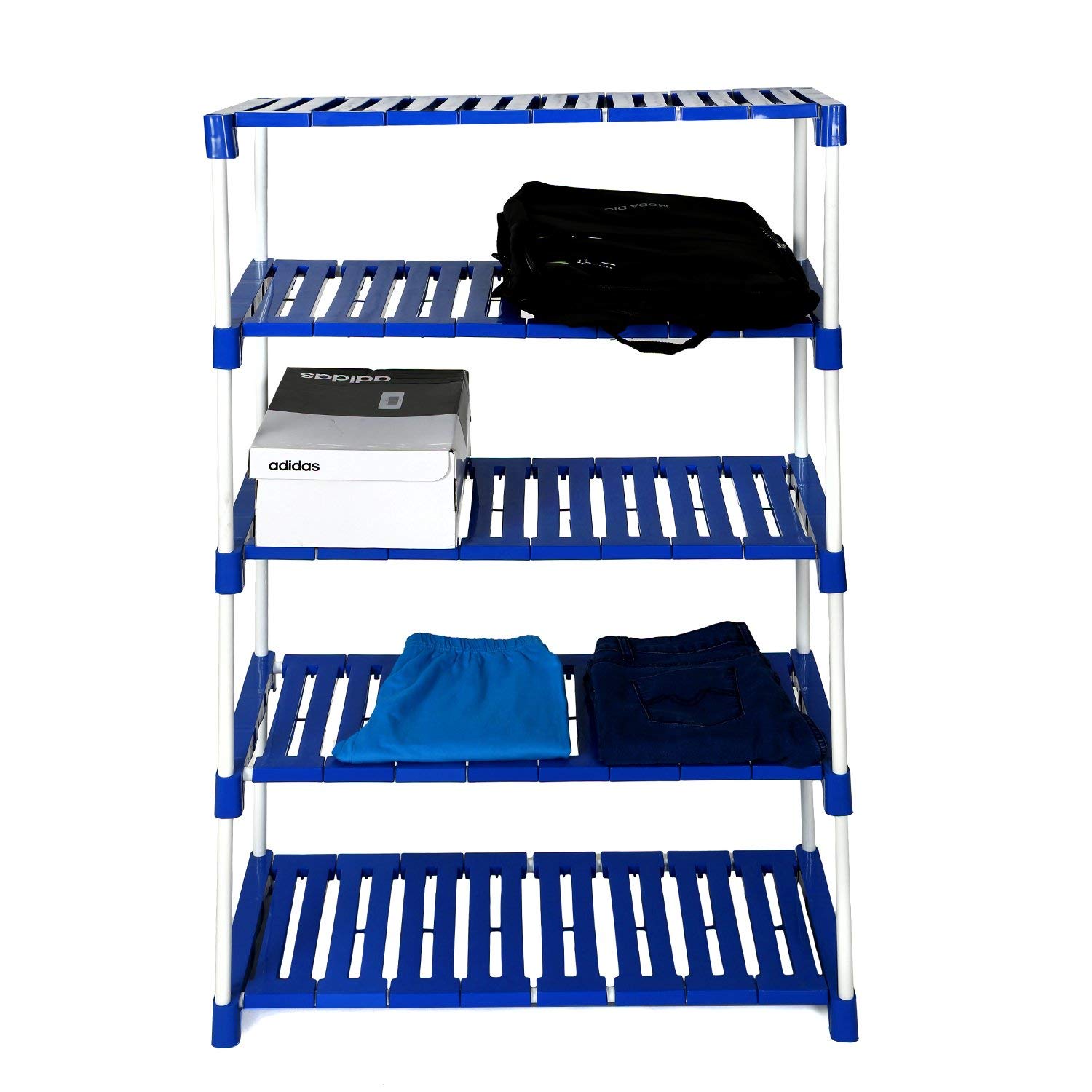 Dhani Creations Multi-Purpose Steel Foldable Shoe Rack with 5 Shelves ...