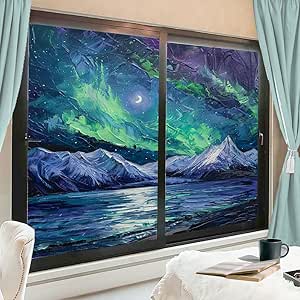 Amazon.com: Vintage Aurora Borealis Frosted Window Film Coverings ...