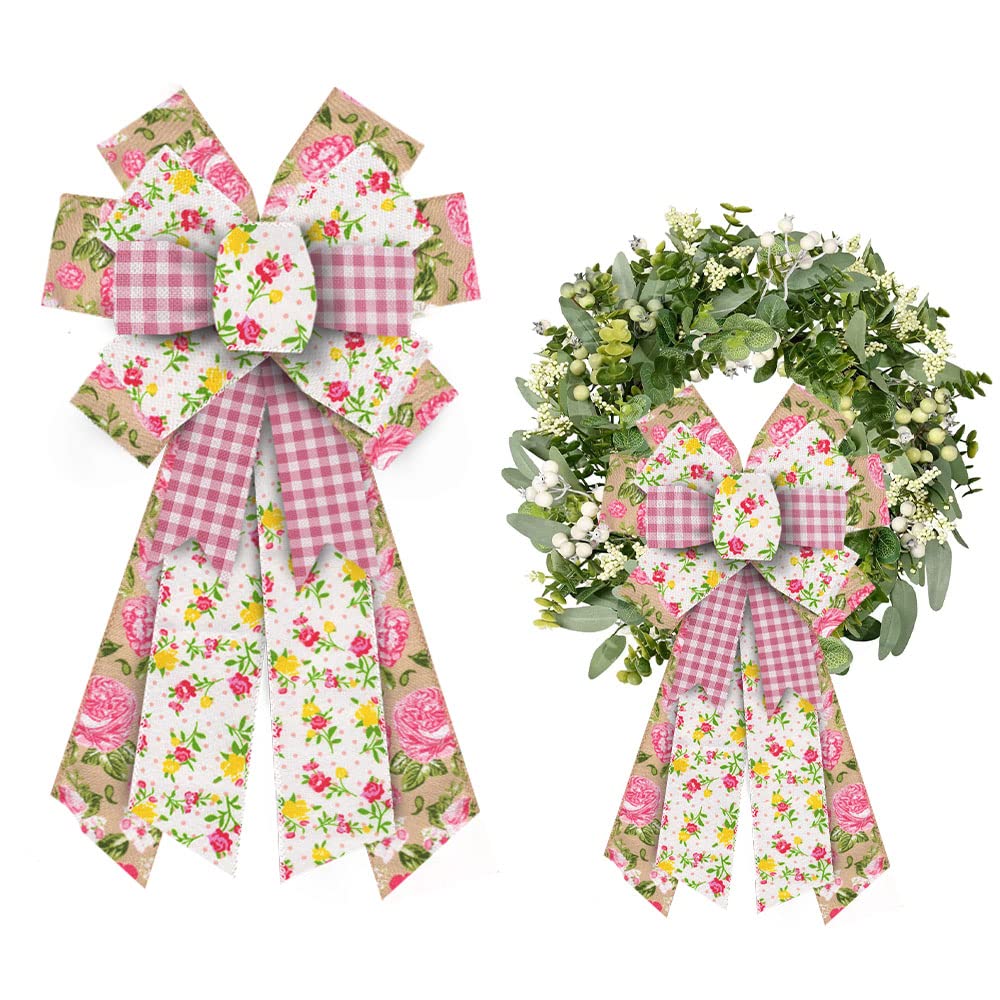 Amazon.com: ALIBBON Large Spring Bows for Wreaths, Spring Wreath Bows ...