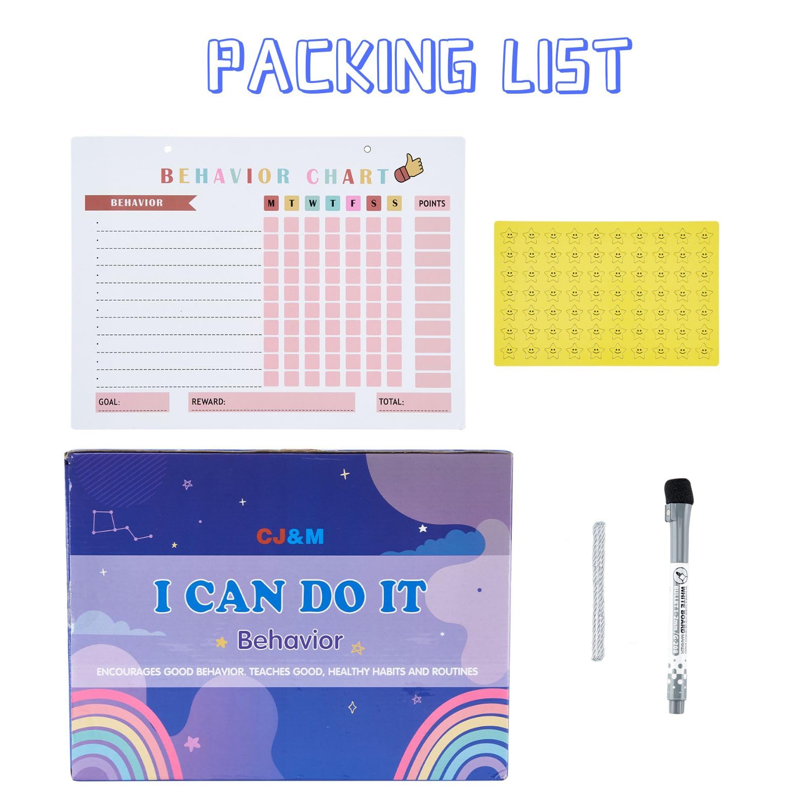CJ&M Magnetic Star/Reward Chart for Kids – Encourages Good Behaviour ...