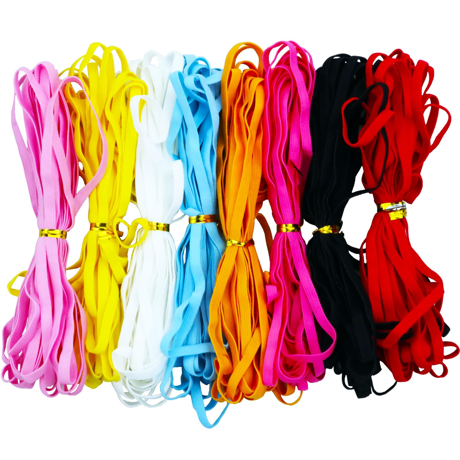 Amazon.com: 120 Yards Elastic String Cord 8 Colors 5mm Flat Elastic ...