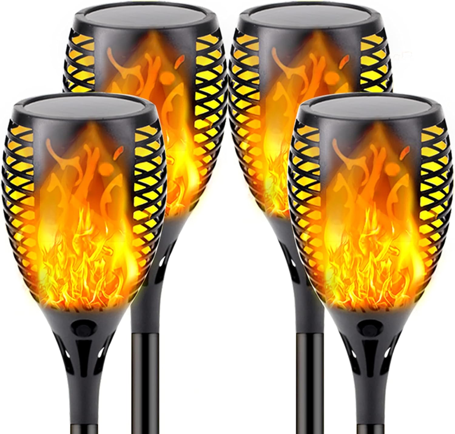 Koop 4 Pack Solar Flame Torch Super Larger Size Upgraded Vivid