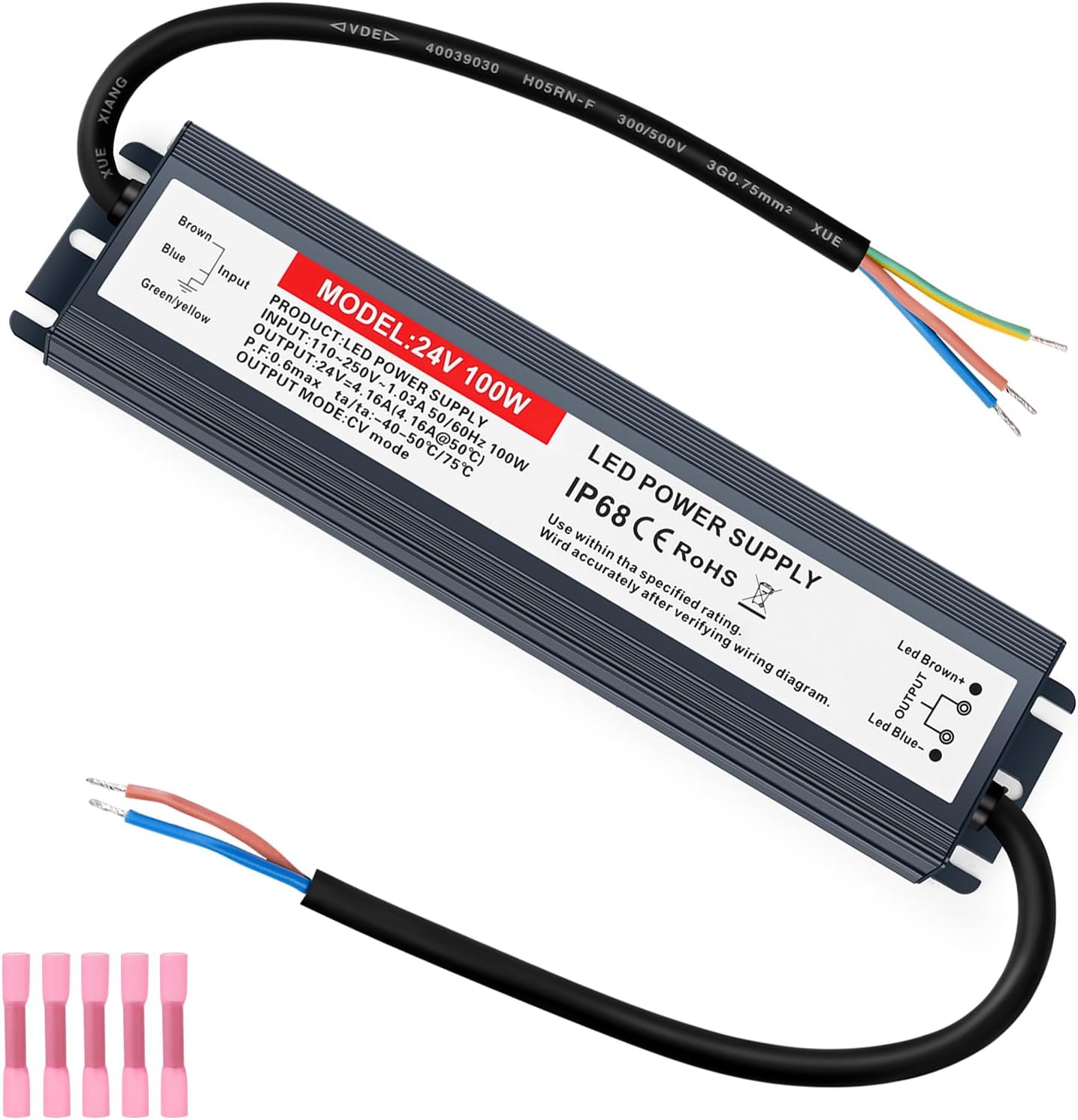 Fulham ThoroLED LED Driver 24VDC Output 120-277VAC Input, 100W 4.1A Max ...