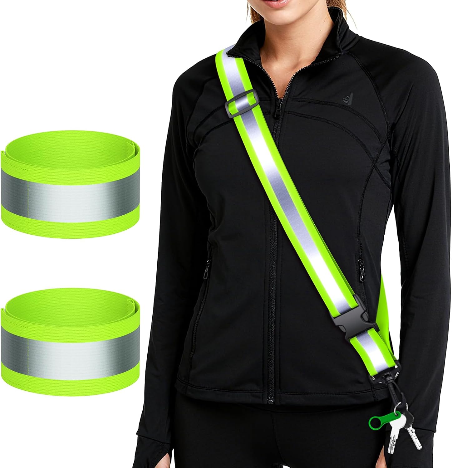 Samlior Reflective Gear for Walking at Night, High Visibility Safety ...