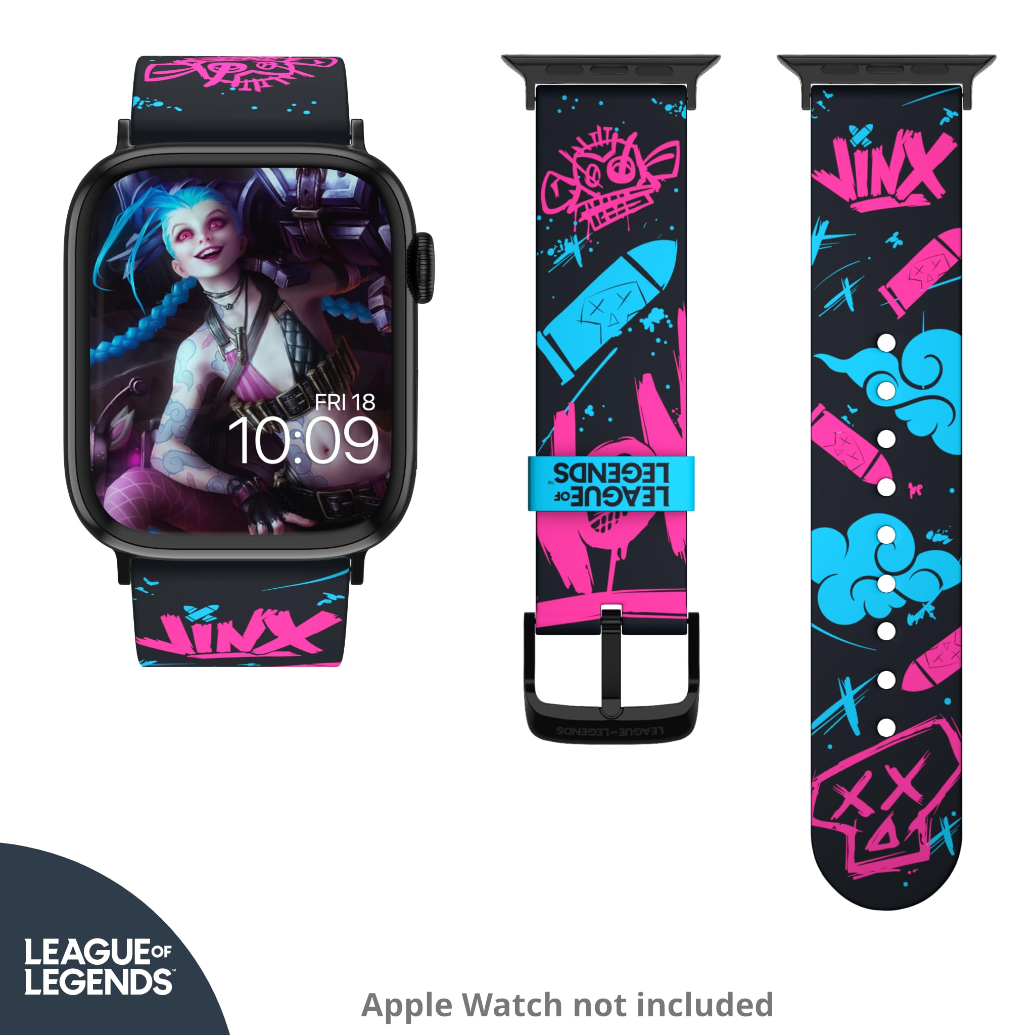 Jinx Bracelet Jinx Gamer Blue Logo Symbol Rubber Pvc